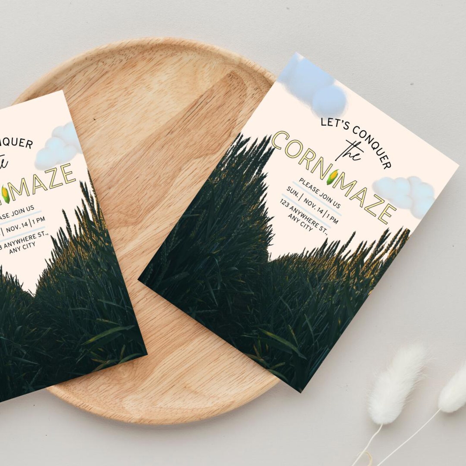 Editable Corn Maze Invitation Template | Fall Farm Party, Pumpkin Patch ...