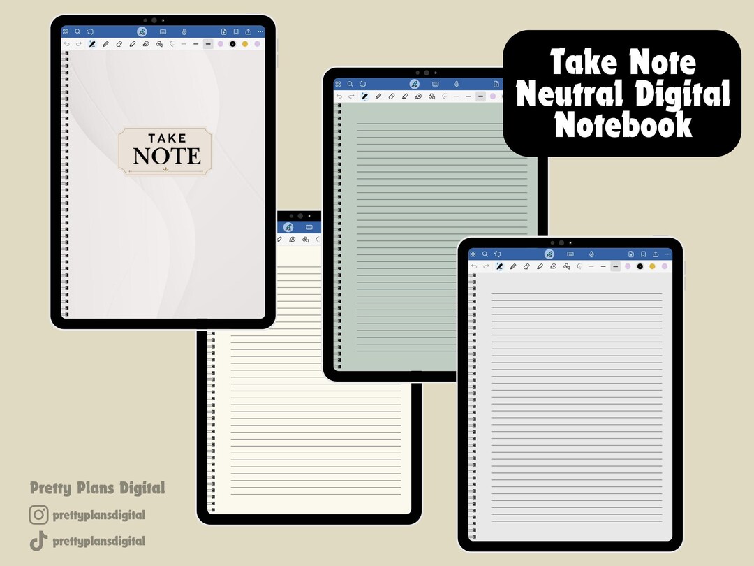 Notebook Neutral Digital Planner Paper | Aesthetic & Functional Digital ...