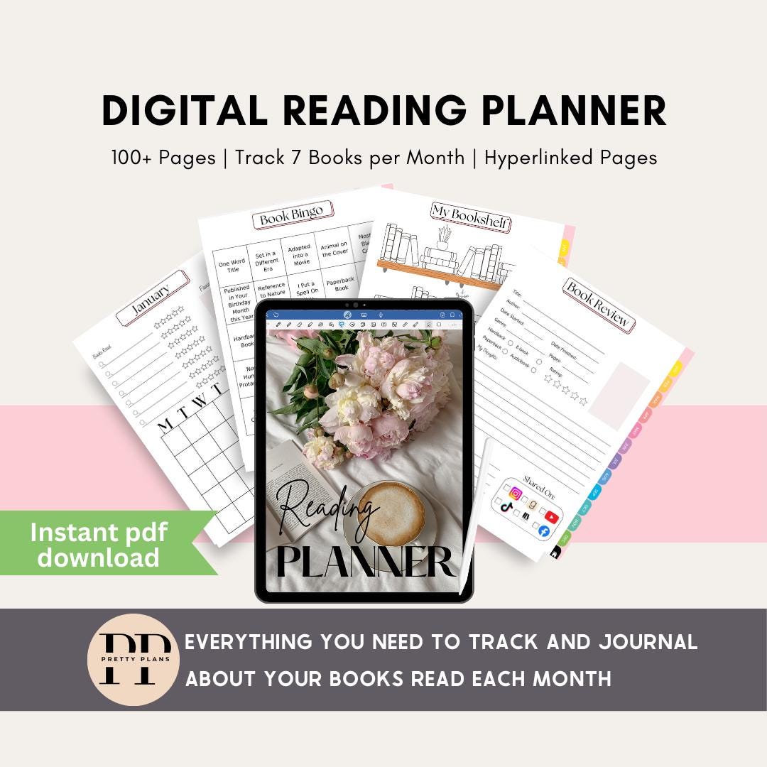 Digital Reading Journal | Reading Planner for iPad | Goodnotes Reading ...