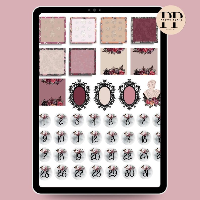 Floral Halloween Digital Sticker Kit | 110 Halloween Stickers for ...