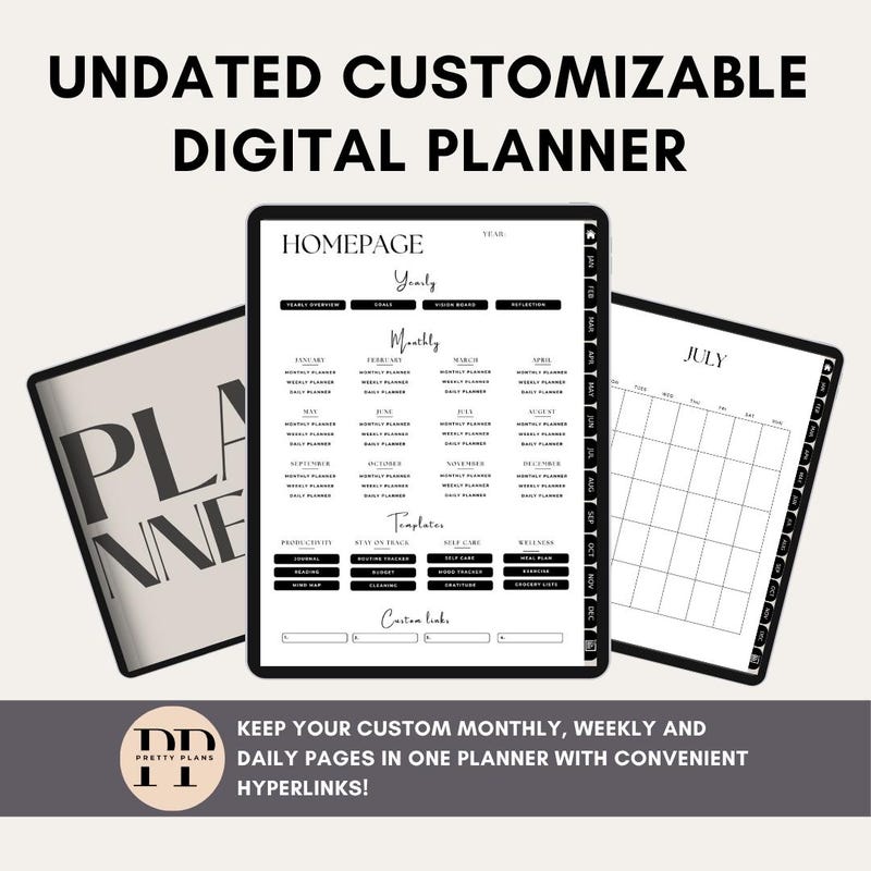 Undated Digital Planner - Etsy