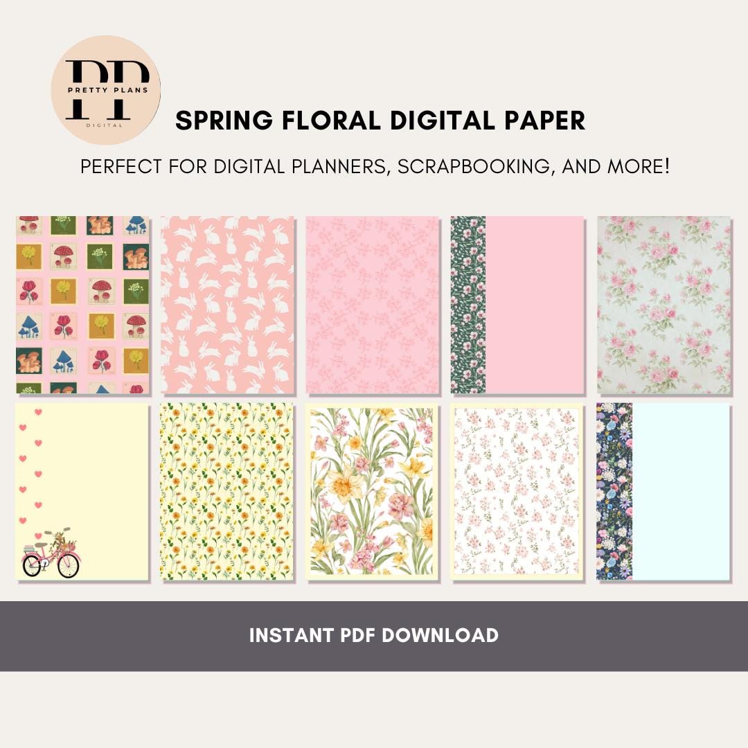 Floral Digital Planner Paper, iPad Planner, Goodnotes Planner, Digital ...