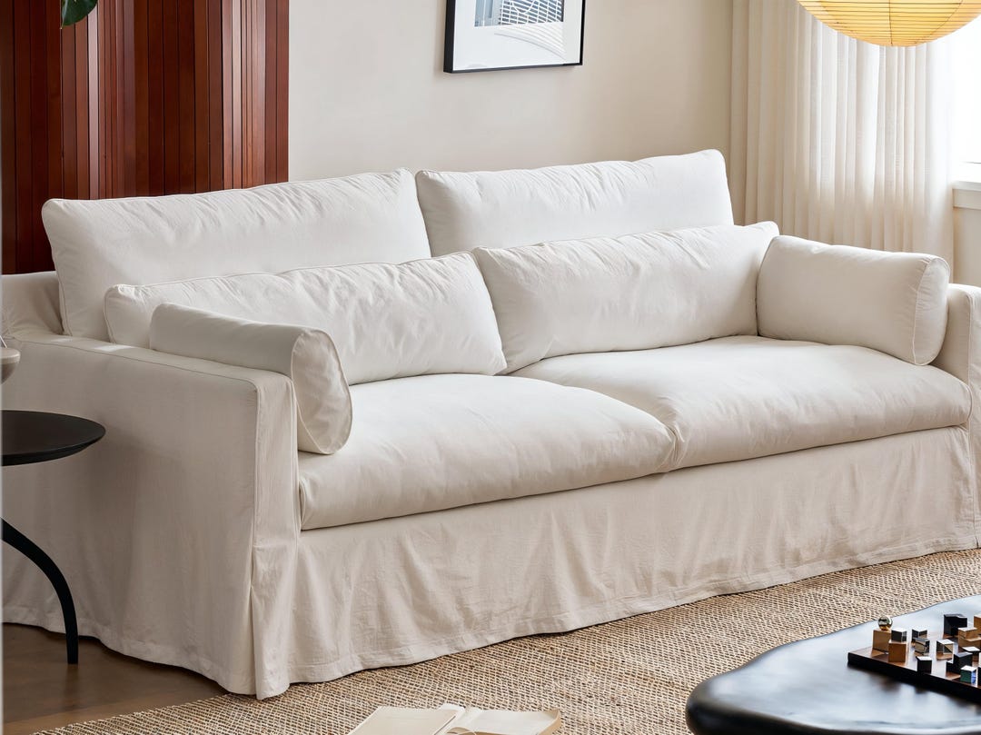 White Sofa Cover, Multi-color Options, Custom Sofa Cover, Loose Cover ...