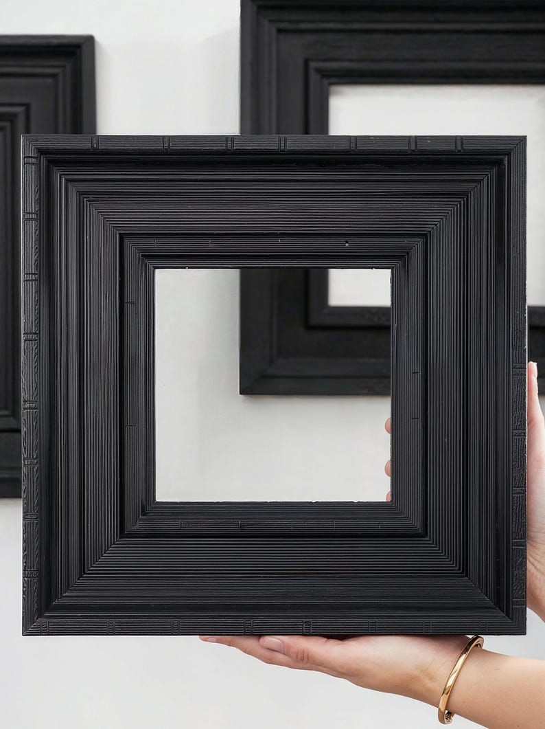 Black Solid Wood Picture Frame: Custom Size Framing - Etsy