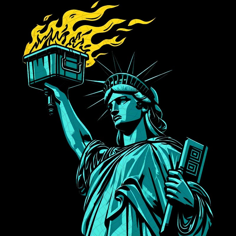 Is the Statue of Liberty on Fire - Etsy
