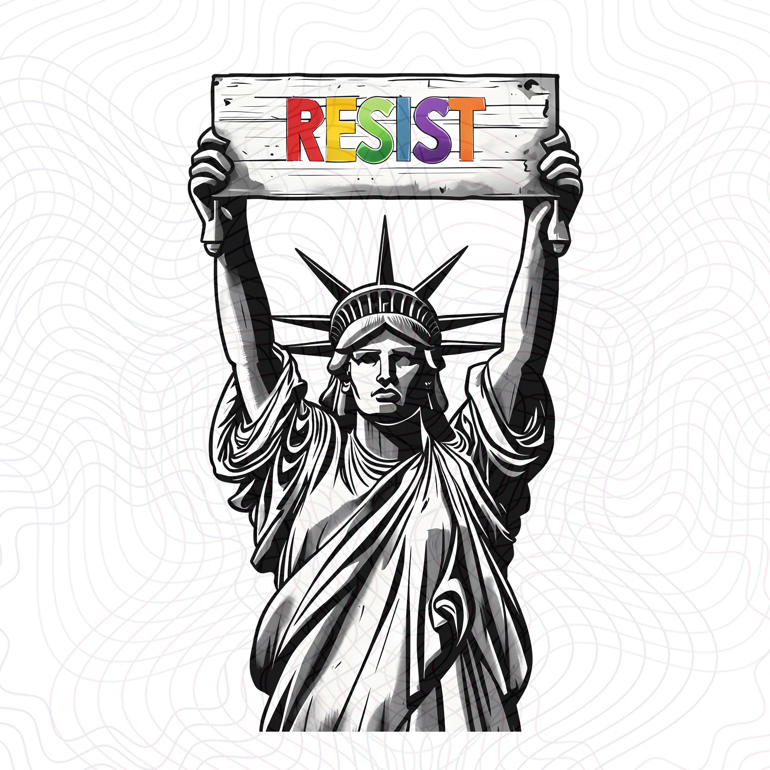 Statue of Liberty Resist PNG File, Anti-trump PNG, Statue of Liberty ...