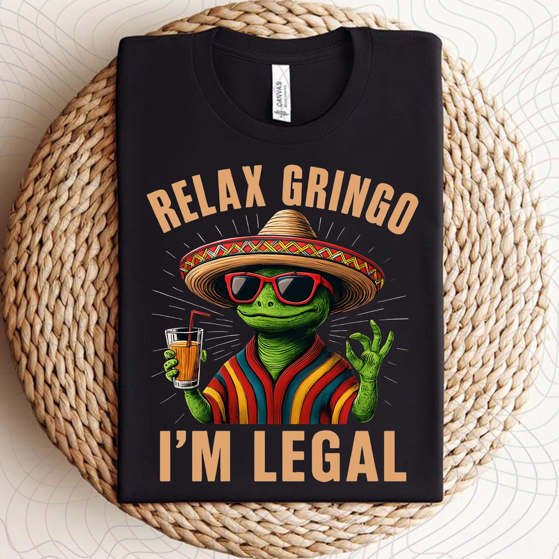 Relax Gringo I’m Legal Lizard PNG File, Retro Mexican Lizard PNG, Relax ...