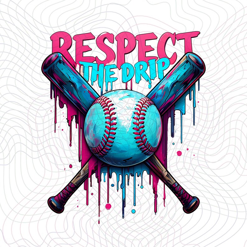 Drippy Baseball Icecream Drip PNG File, Respect the Drip PNG, Baseball ...