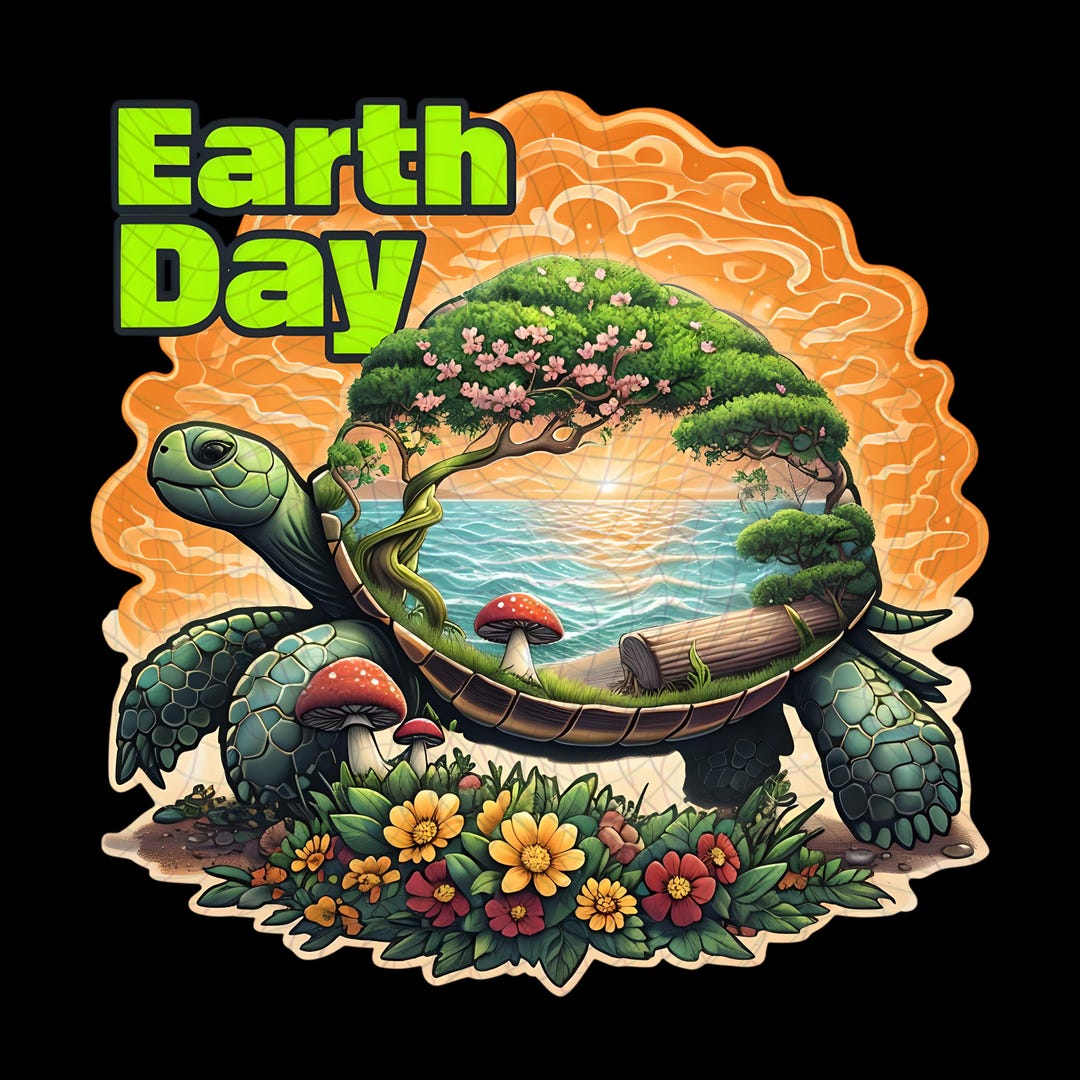Earth Day Turtle PNG File, Earth Day Save the Planet PNG, Eco-friendly ...