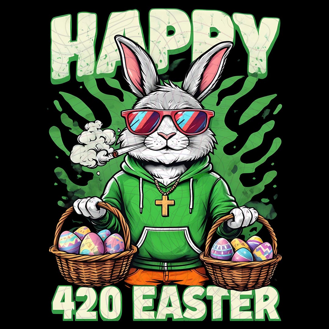 Happy 420 Easter Funny Smoking Easter Bunny PNG File, Christian Easter ...