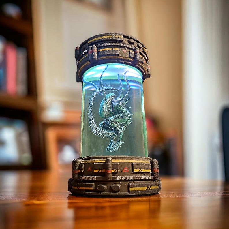 Alien Biolab Epoxy Resin Lamp, Dinosaur Handmade Custom Epoxy Lamp, Box ...