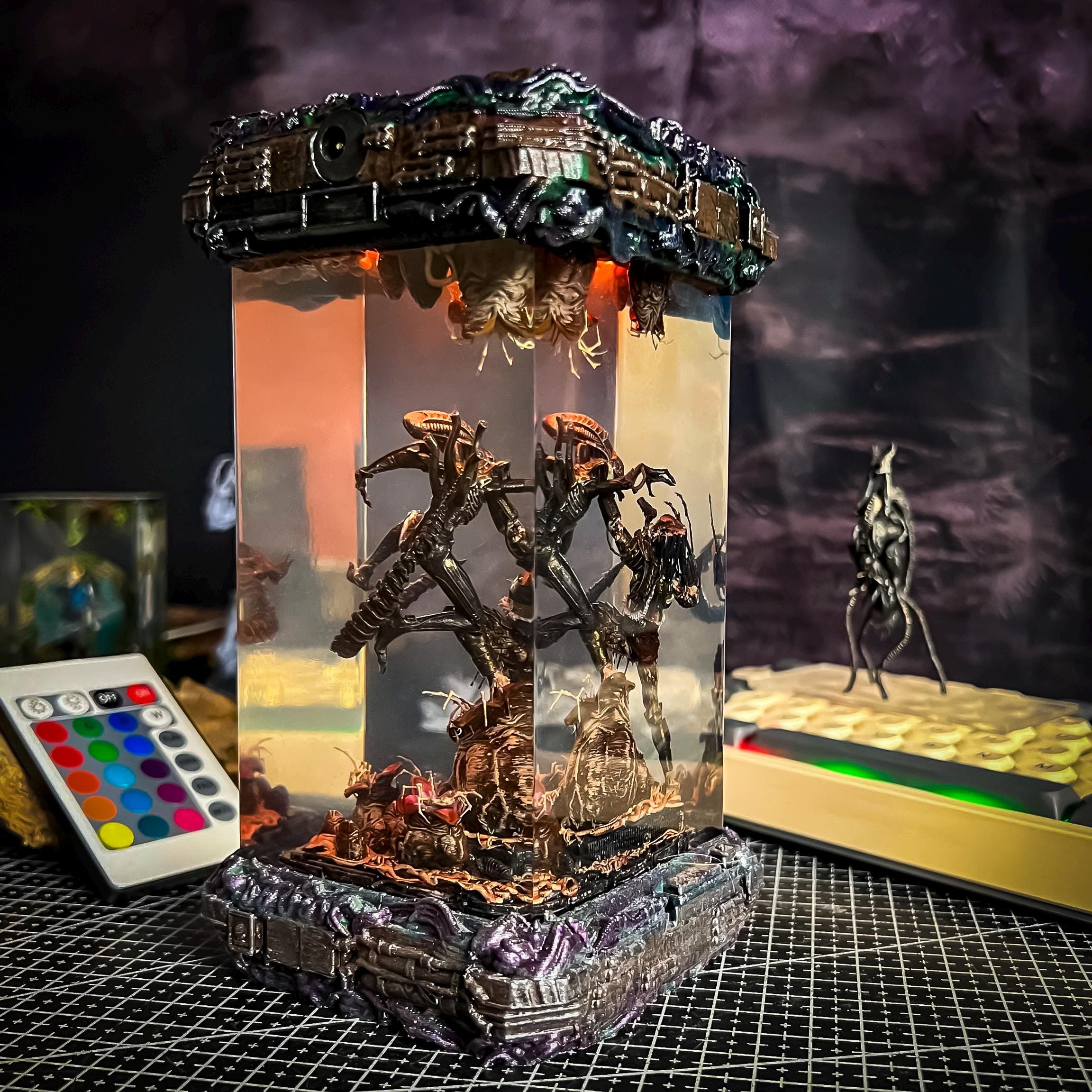 Epic Xenomorph Vs. Predator Epoxy Resin Lamp,handmade Custom Epoxy Lamp ...