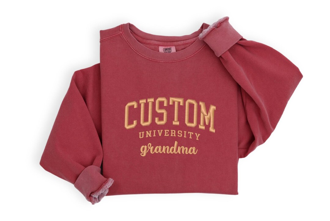 Embroidered Custom University Grandma Sweatshirt, Cozy University ...