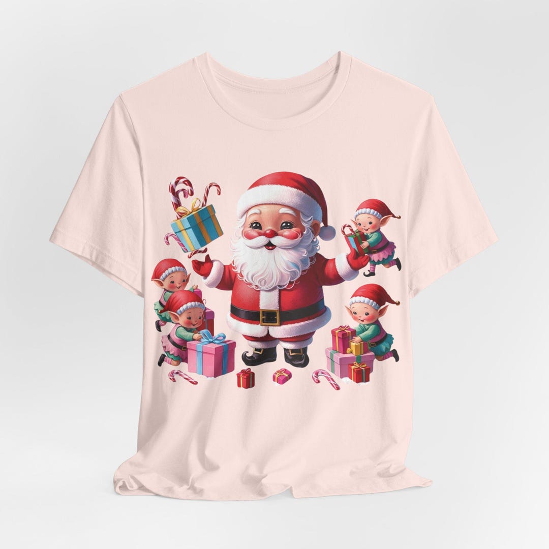 Cutecore Kawaii Christmas Chibi Santa Tee, Cute Holiday Shirt ...