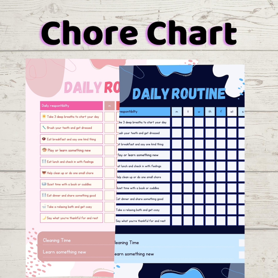 Daily Visual Routine Chart for Toddlers | Chore Chart Printable | SEL ...