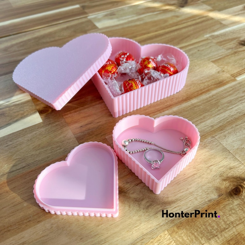 Heart Box STL File for 3D Printing, 3D Valentine’s Gift Storage Box ...