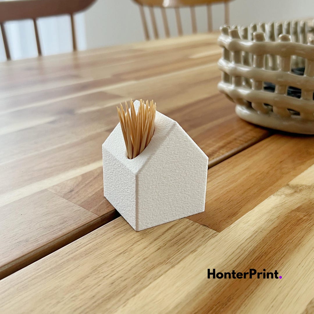 3D Printable Toothpick Holder STL | Minimalist House Design | Digital ...