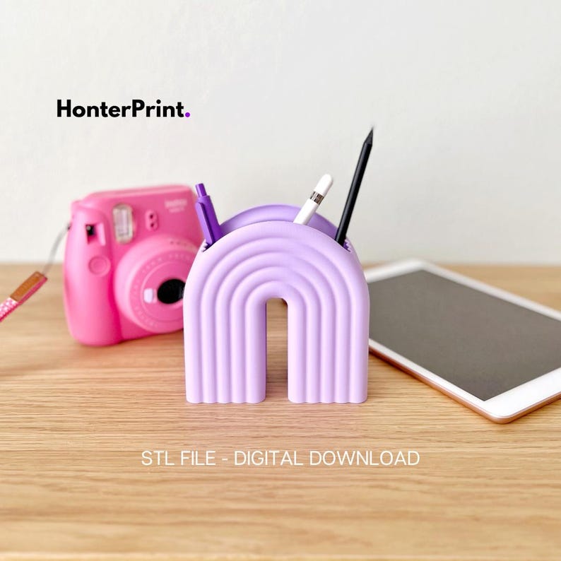 Rainbow Pen Holder STL File – 3D Printable Pencil & Brush Organizer ...