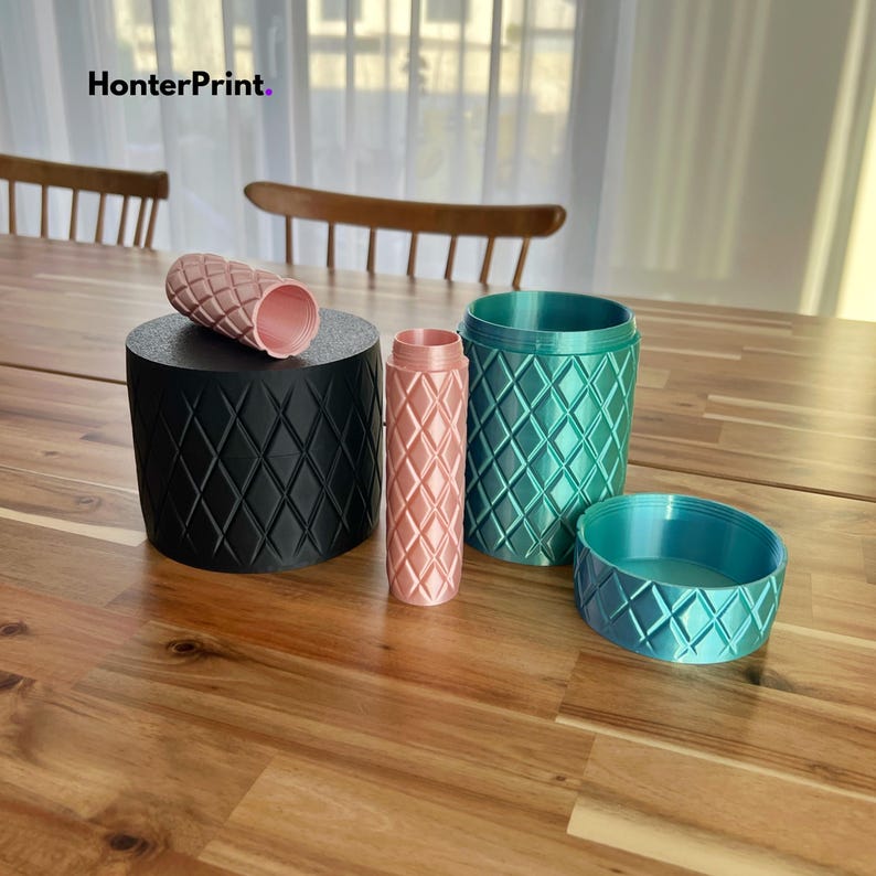 Storage Box Container Set With Screw Cap STL File for 3D Printing, 3D ...