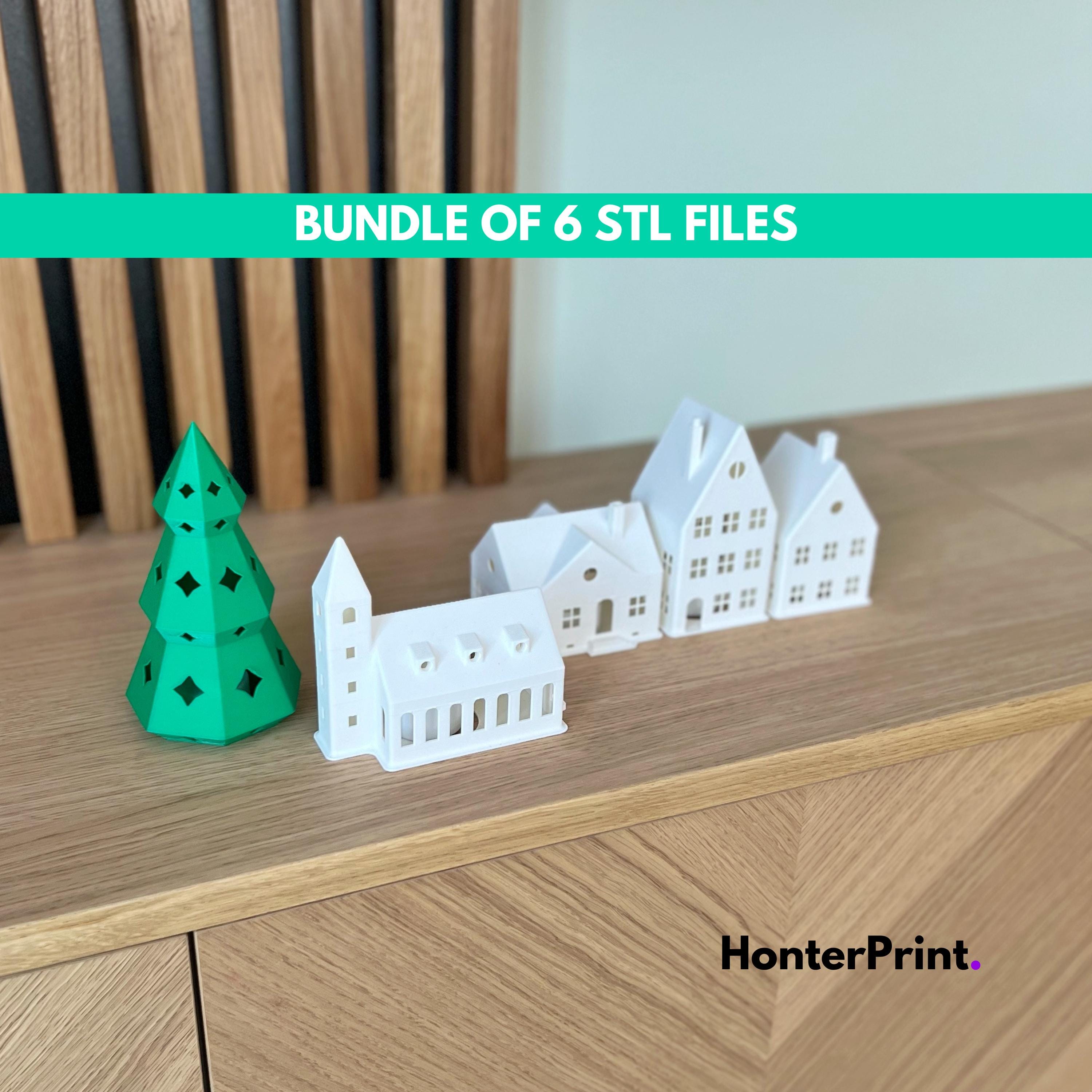 Holiday Village 3D Stl Files, 3D Christmas Print Files, Candle House ...