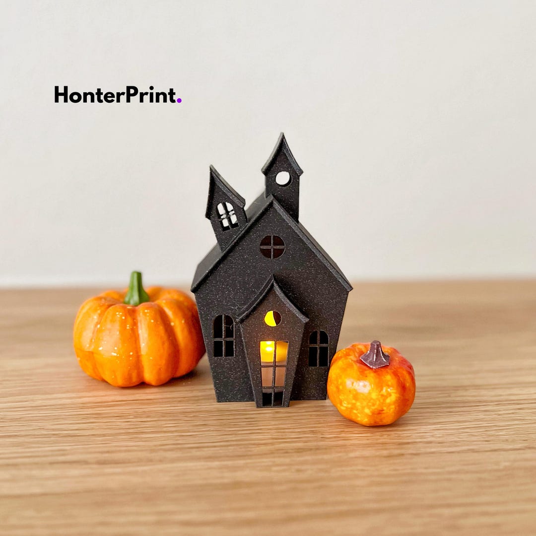 Haunted House STL File for 3D Printing – Halloween LED Candle Holder ...