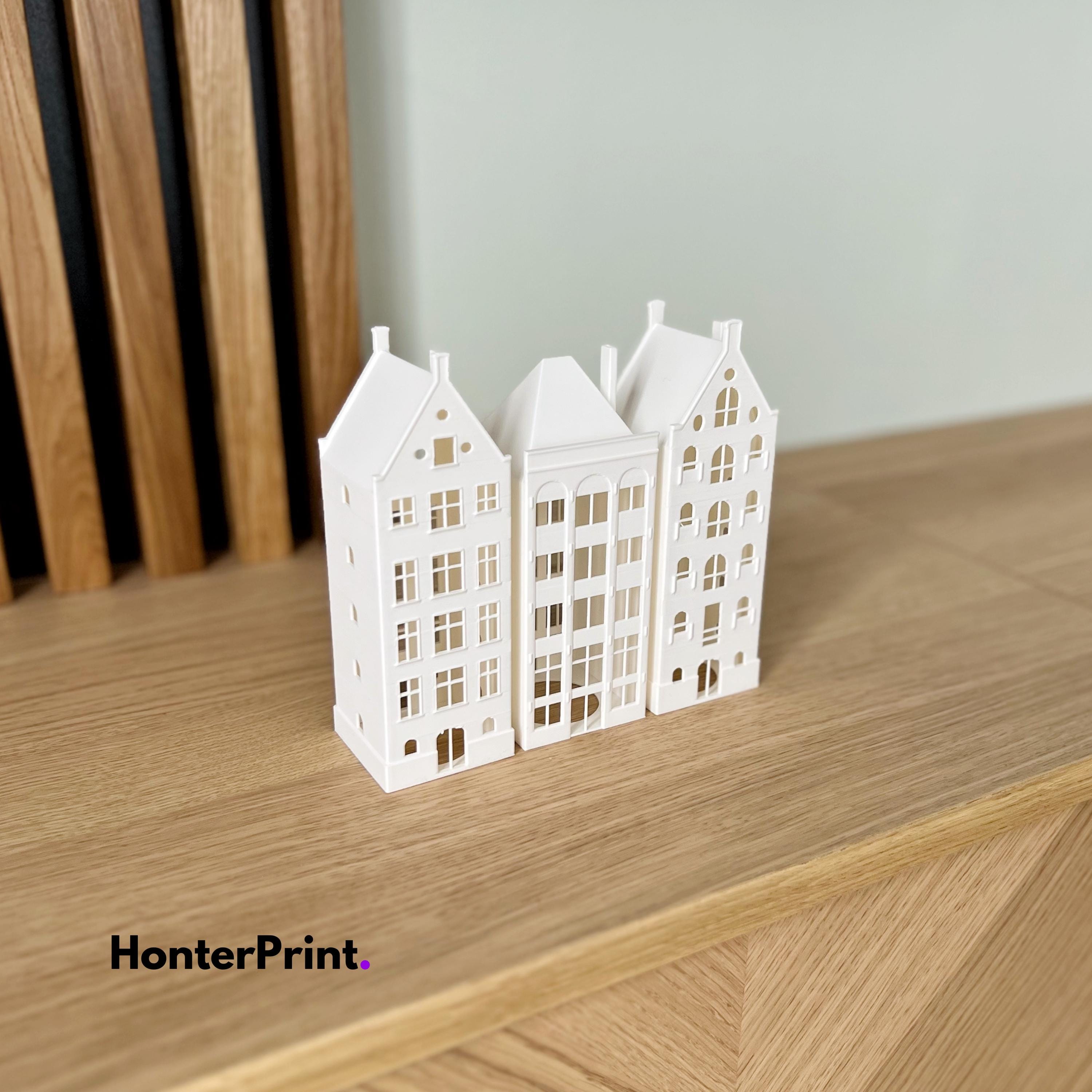 Amsterdam Houses 3D Stl Files, 3D Christmas Print Files, LED Candle ...