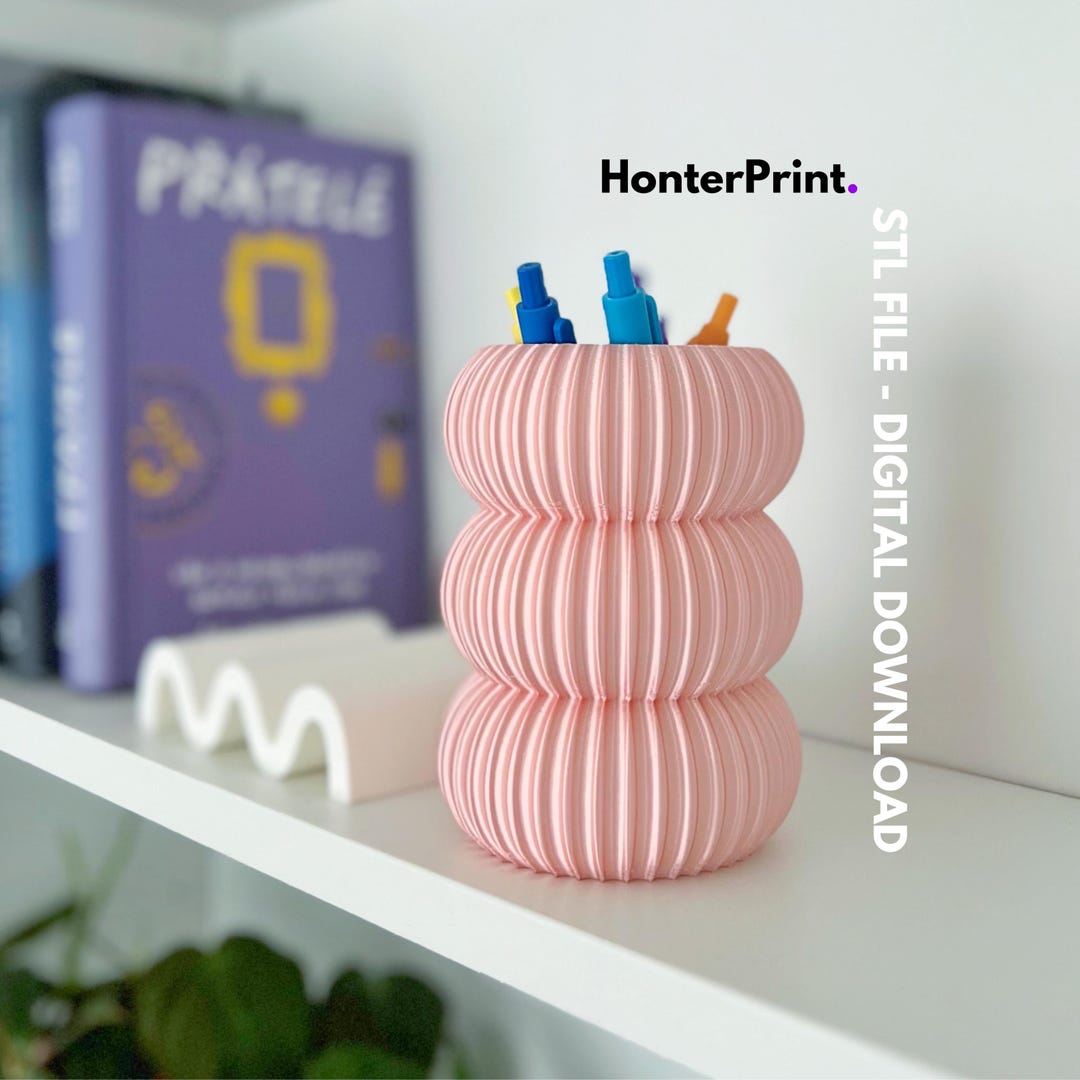 Pen Holder STL File for 3D Printing, Digital Download Pen and Pencil Holder for 3D Printing, 3D ...