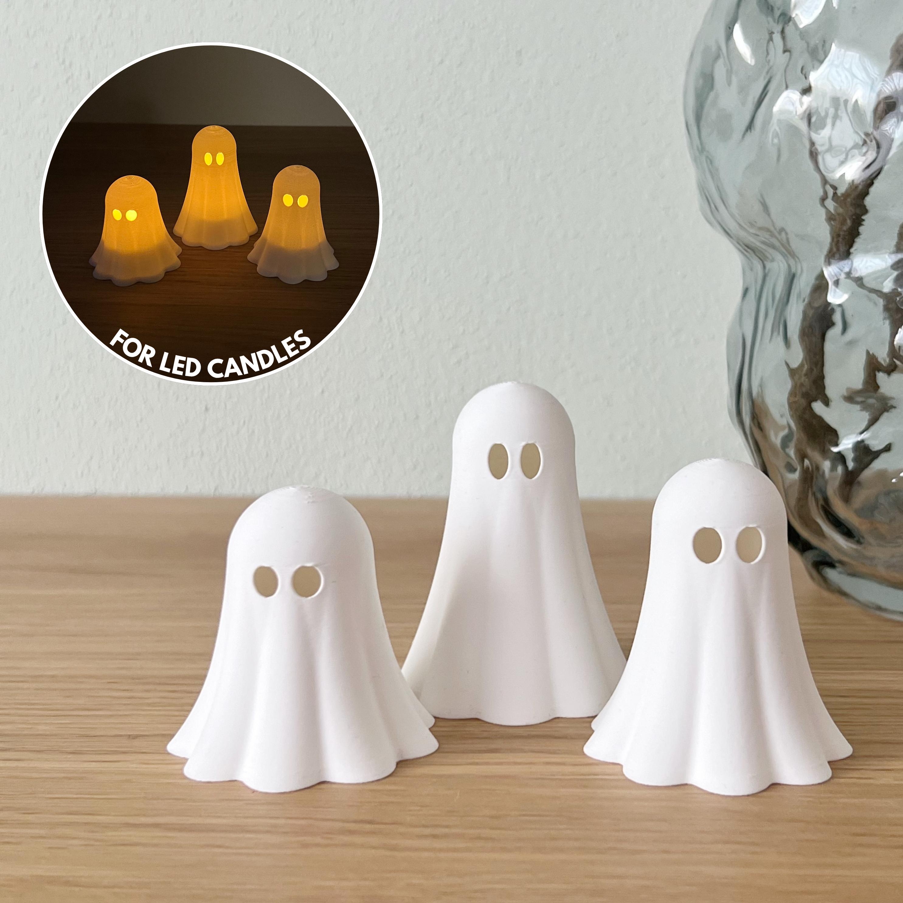3D Printable Halloween Ghosts – Set of 3 STL Files for LED Tealight ...