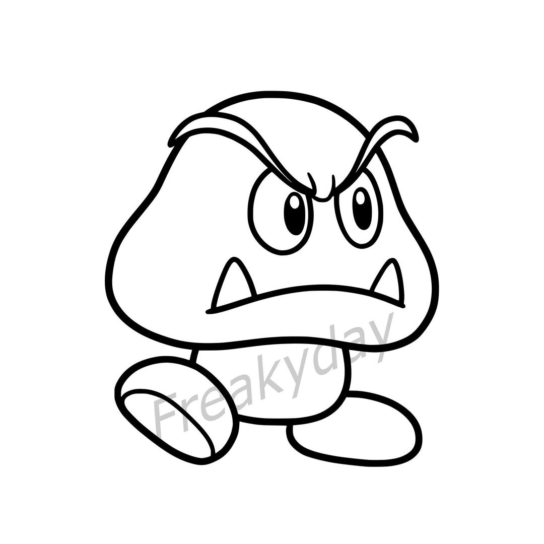 SVG - Angry Goomba – Classic Mario Enemy With Attitude - Digital ...