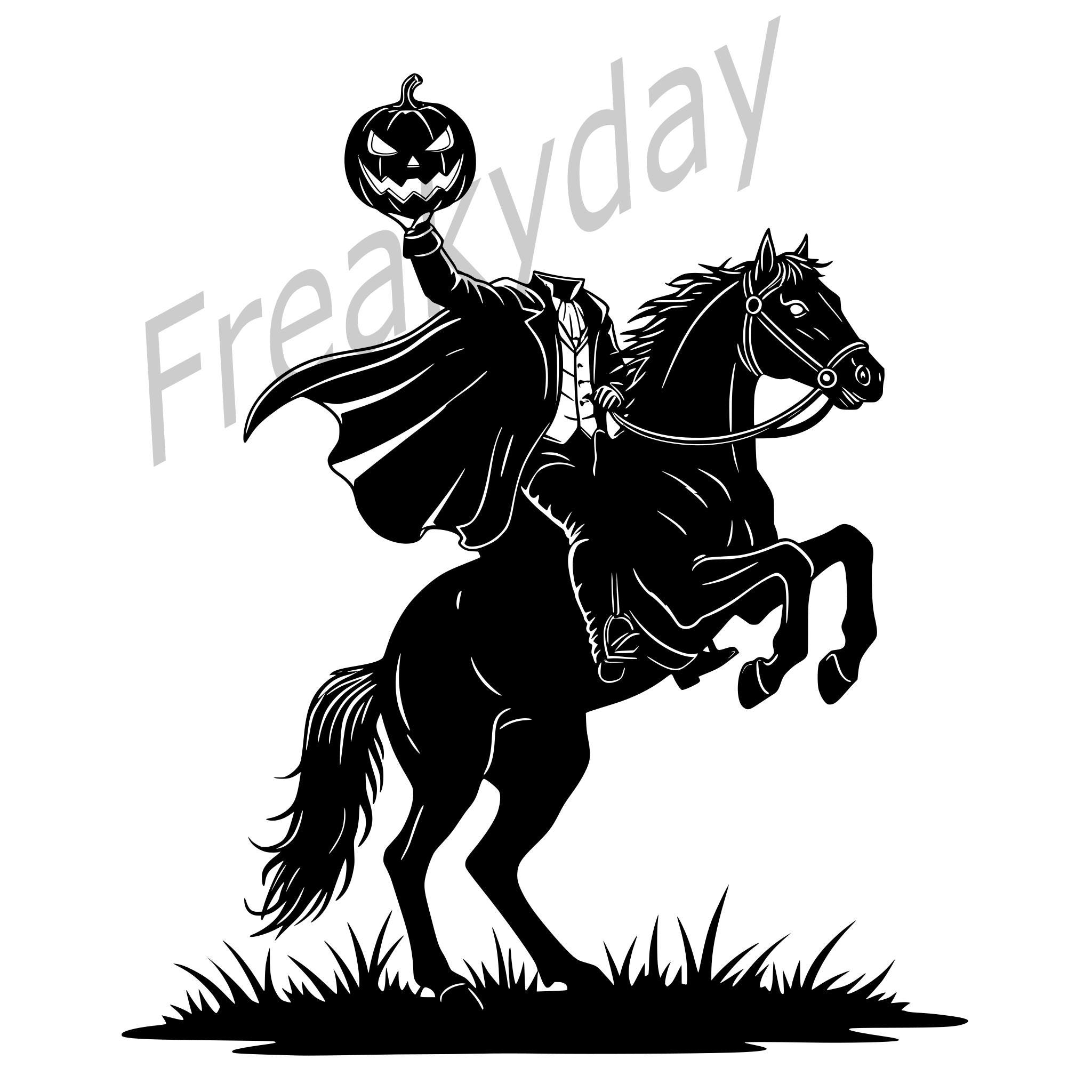 SVG - Headless Horseman Halloween – Spooky Pumpkin Rider - Digital ...