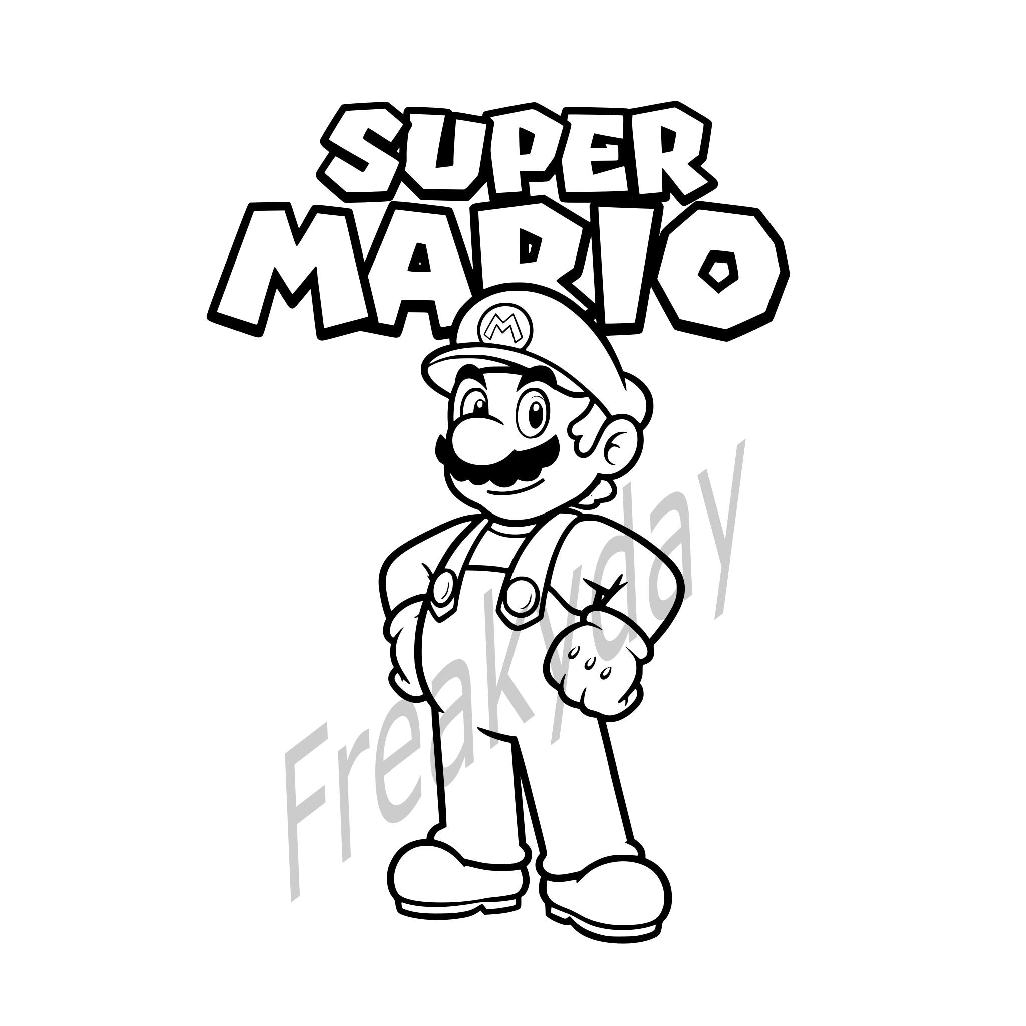 SVG - Super Mario SVG - Classic Mario Character Line Art - Digital ...