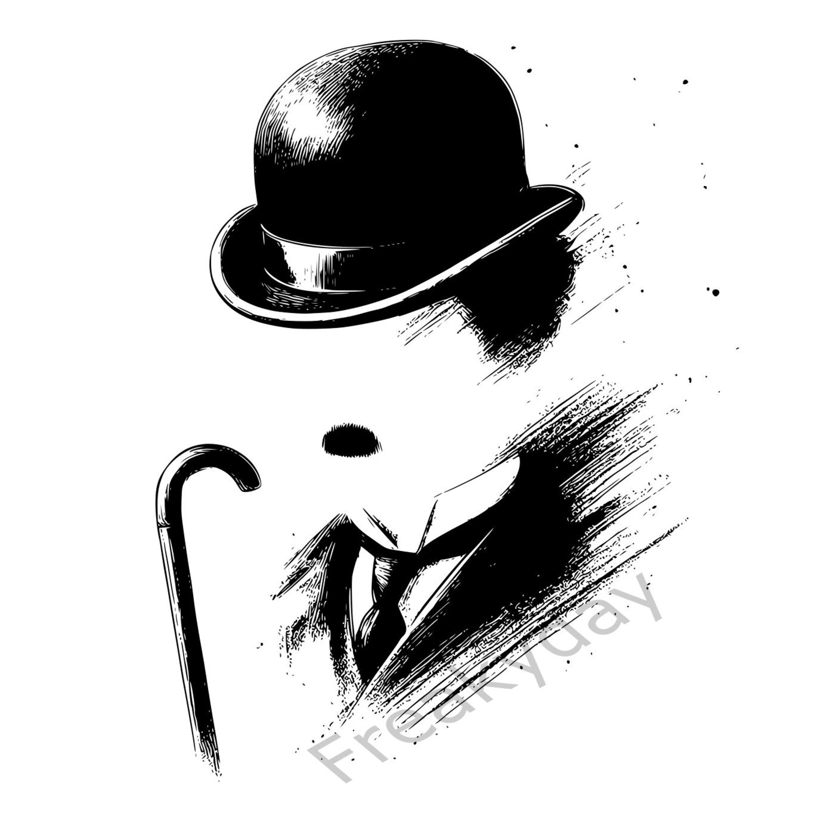 SVG - Charles Chaplin Silhouette - Classic Vintage Cinema Art - Digital ...