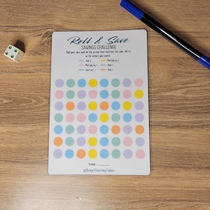 Roll & Save Savings Challenge: Laminated Tracker - Etsy