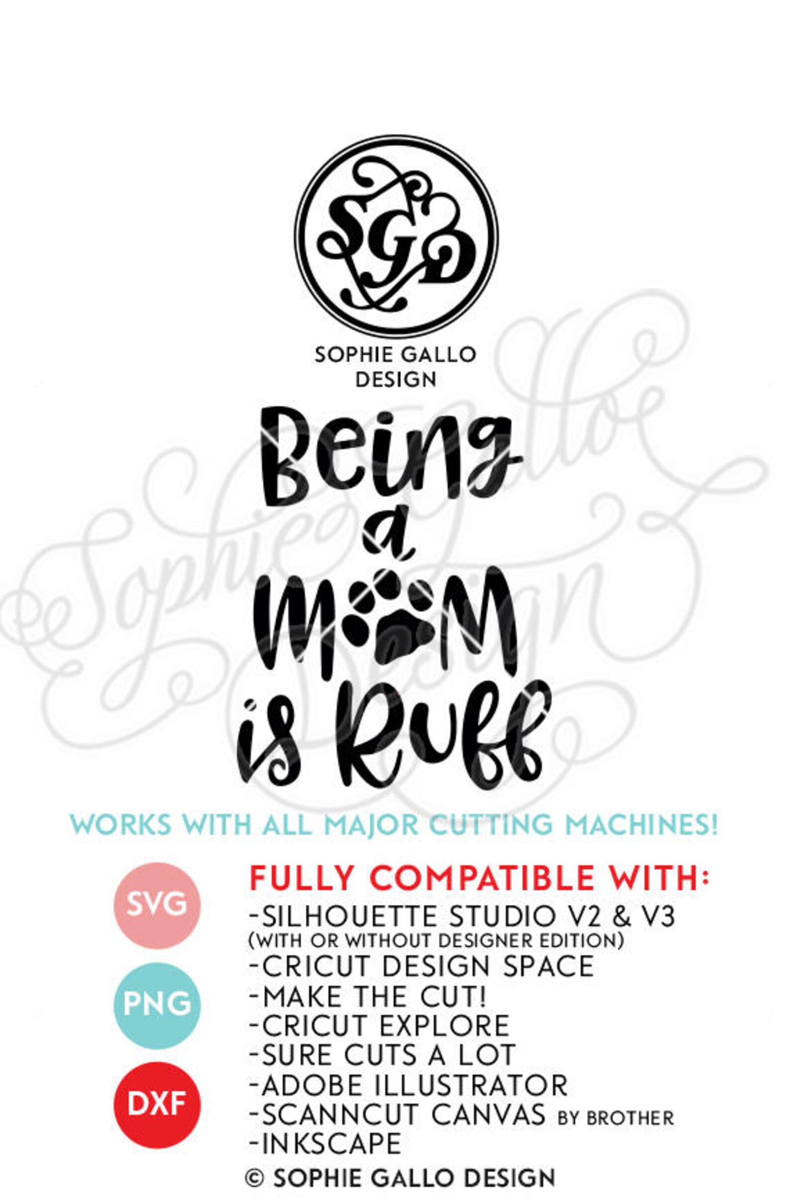 Being a Dog Mom is Ruff SVG DXF & PNG Digital Download File - Etsy