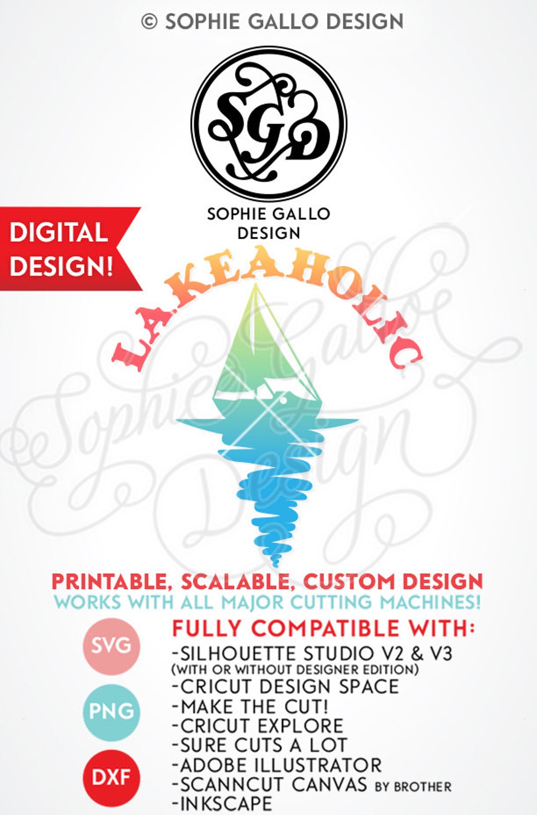 Lakeaholic Quote SVG, DXF & PNG Digital Download Files for Silhouette ...