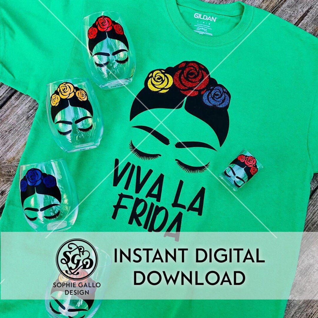 Frida Artist SVG DXF PNG Digital Download Files for Silhouette Cricut ...
