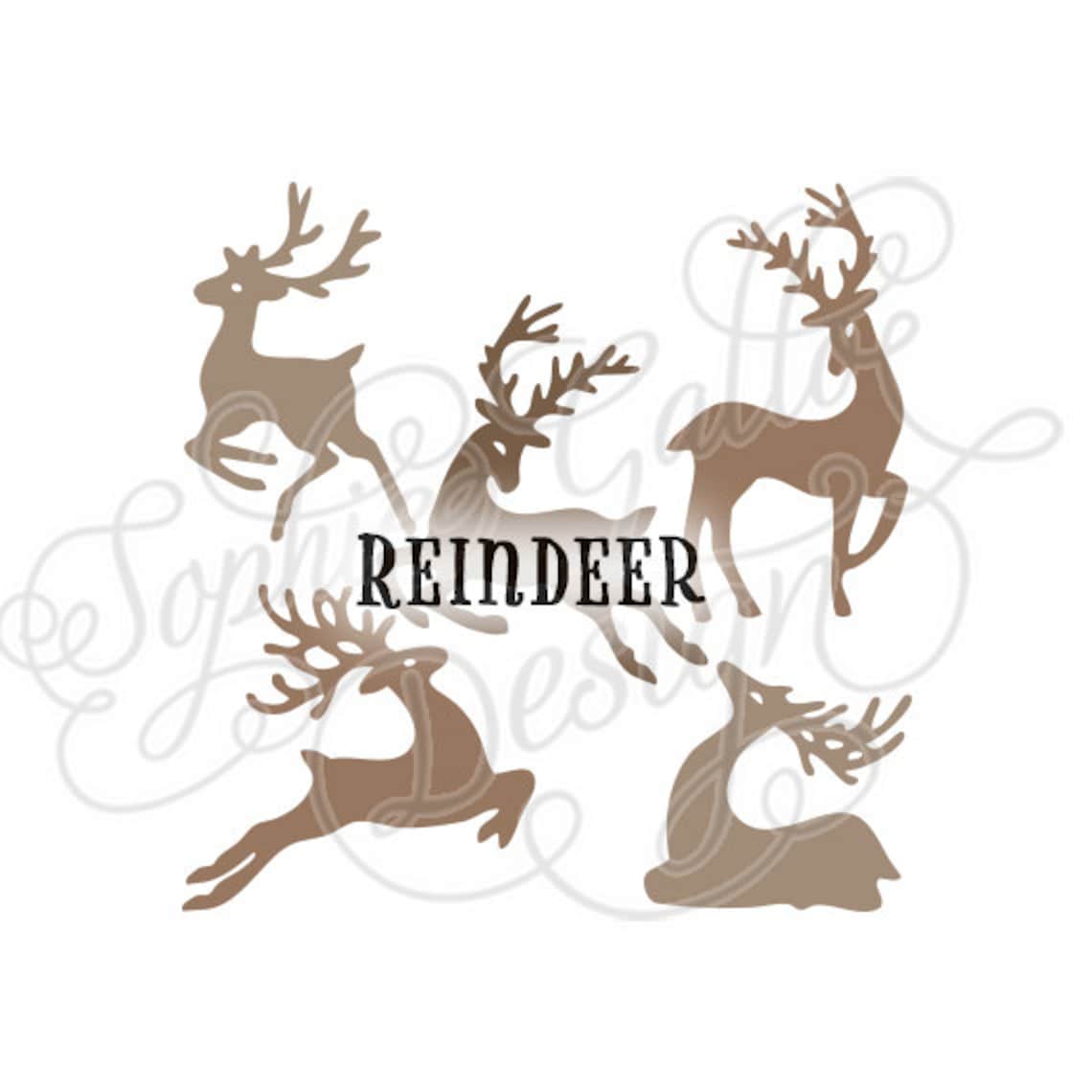 Christmas Reindeer design SVG DXF digital download files for | Etsy