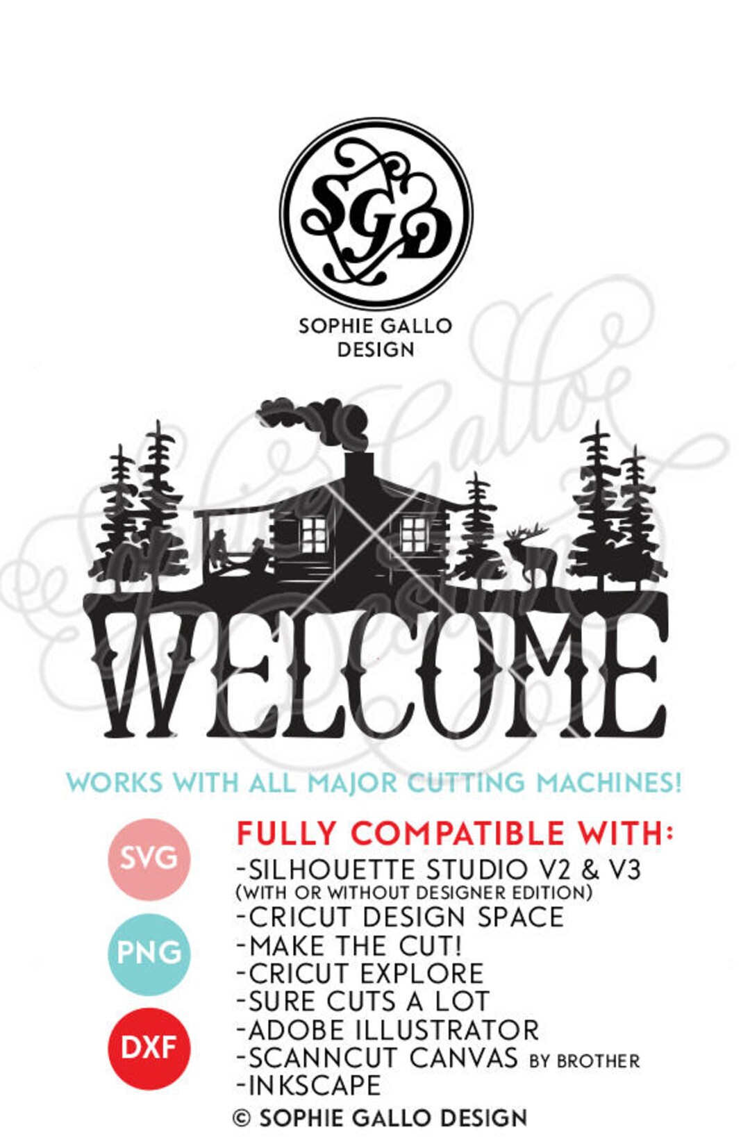 Welcome Cabin Sign SVG DXF PNG Digital Download Files for Silhouette ...