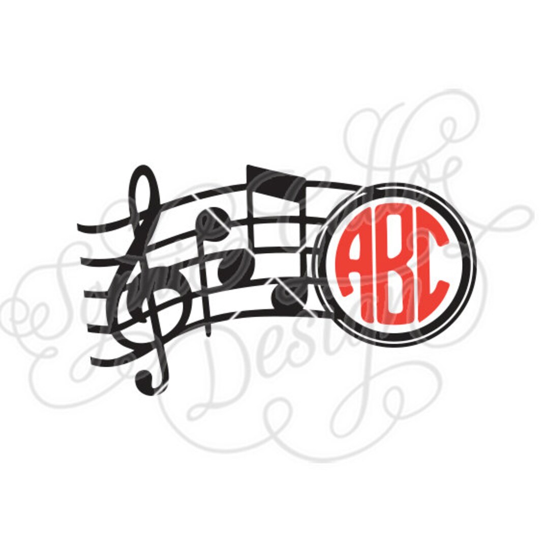 Musical Monogram SVG DXF PNG Digital Download Files for - Etsy