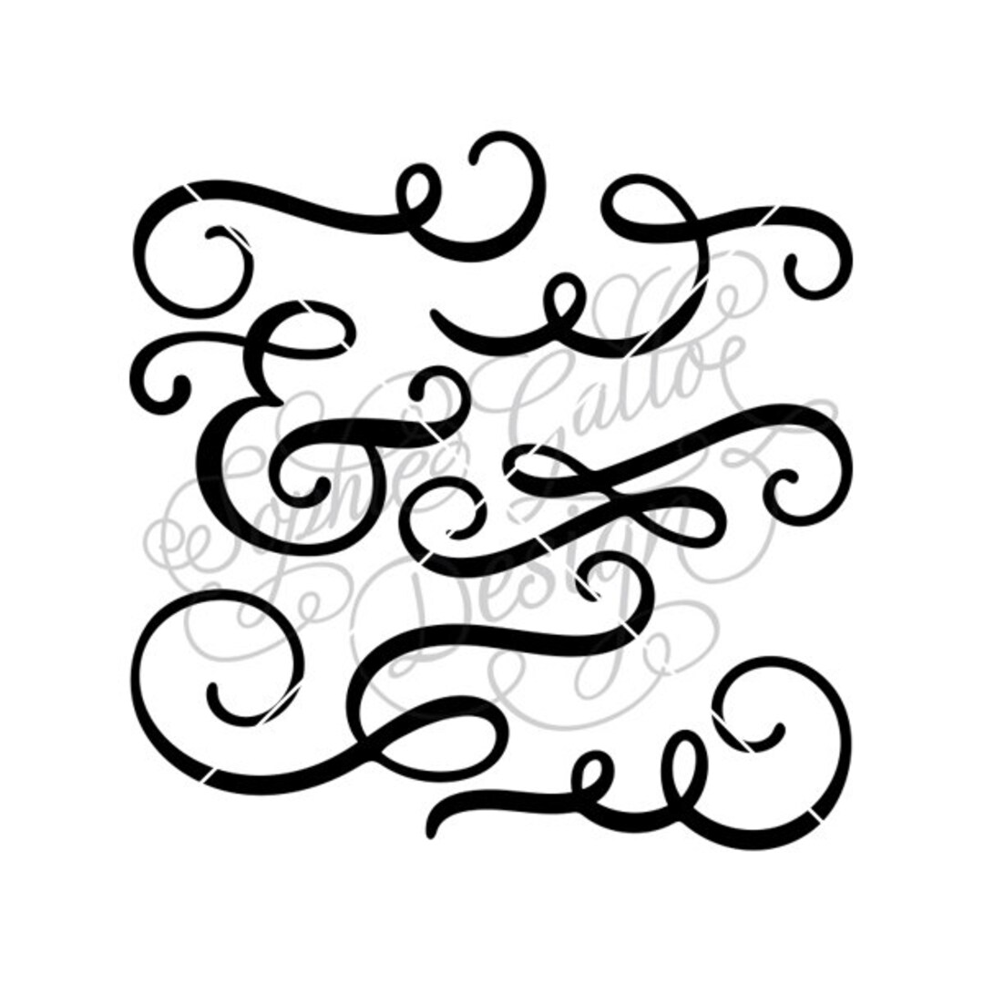 Flourish Collection SVG DXF Digital Download Files for Silhouette ...