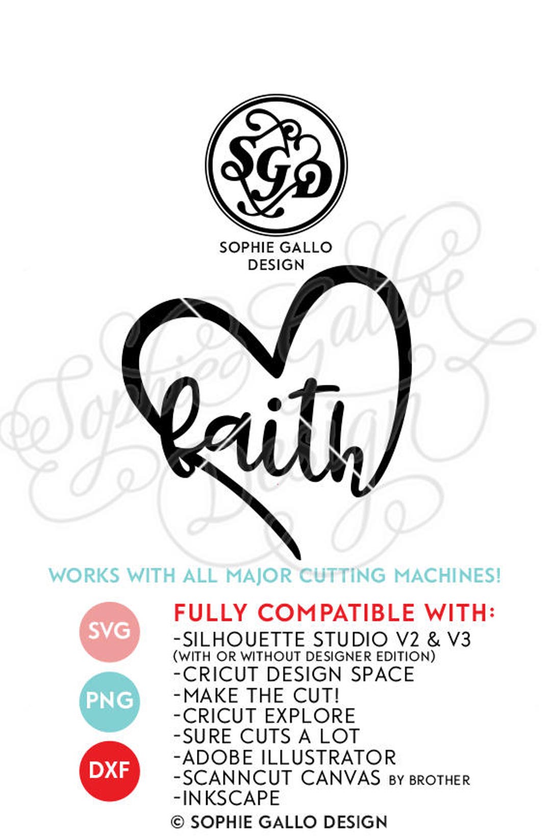 Faith and Love SVG DXF PNG Digital Download Files for - Etsy