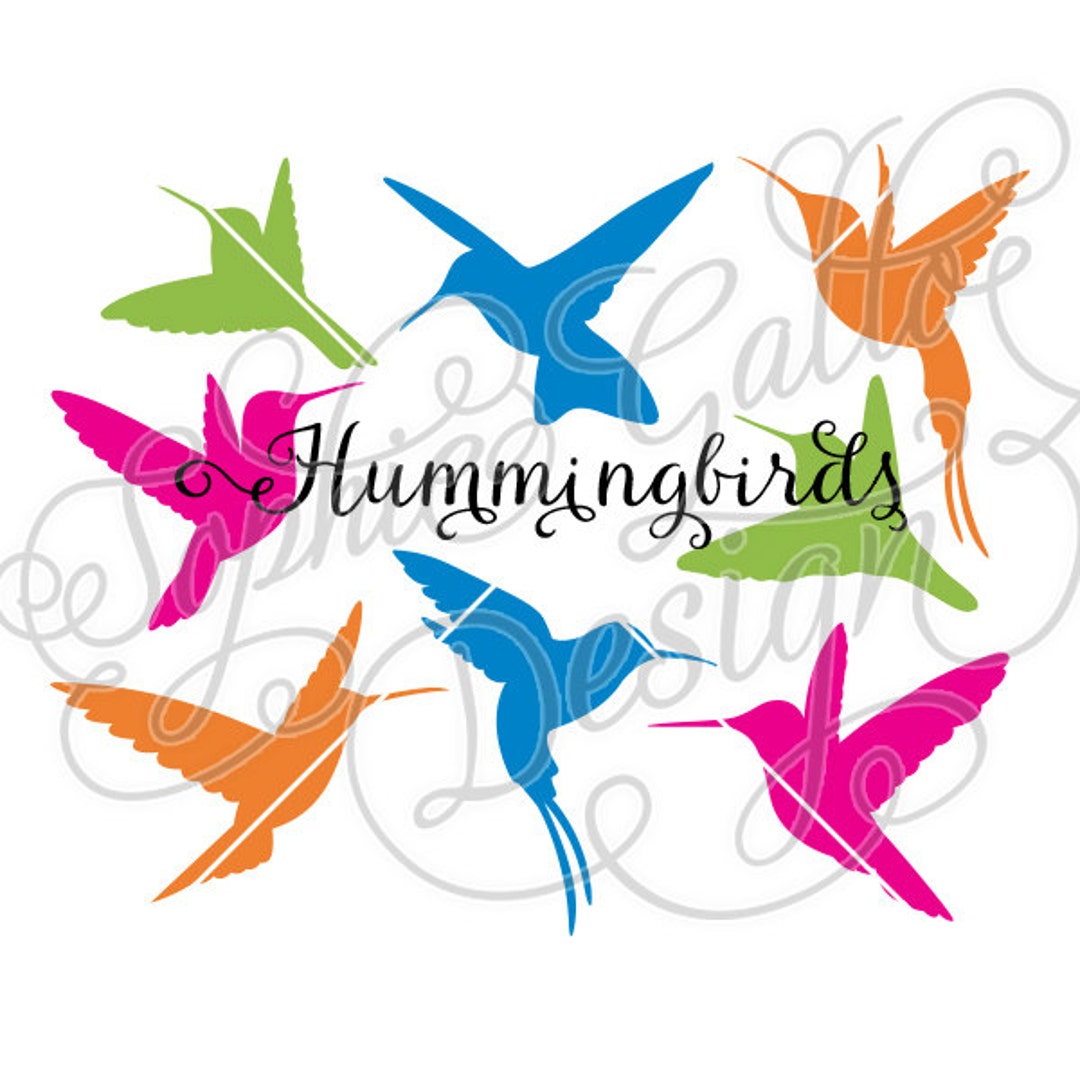 Hummingbirds Set SVG DXF Digital Download Files for Silhouette Cricut ...