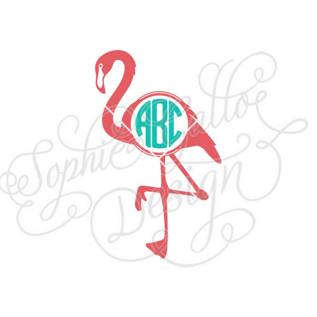 Flamingo Monogram SVG DXF PNG Digital Download File for - Etsy