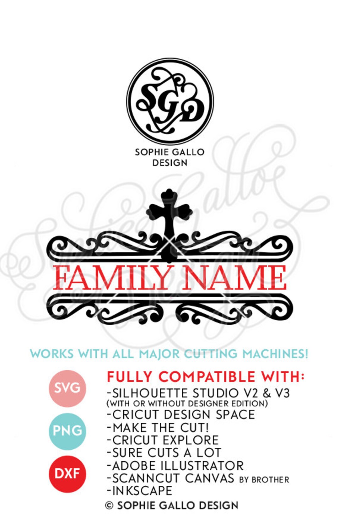 Church Cross Monogram SVG, DXF, PNG Digital Download Files Silhouette ...