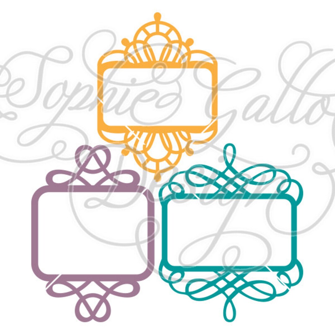 Fancy Frame Set SVG DXF Digital Download Files for Silhouette Cricut ...