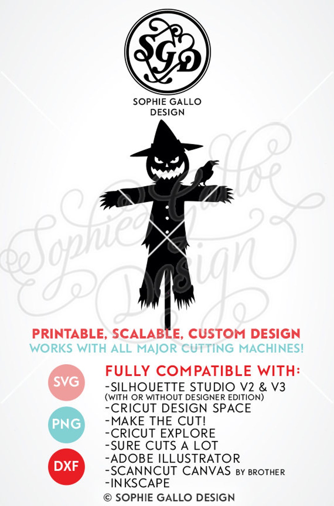 Halloween Scarecrow SVG DXF PNG Digital Download Files for Silhouette ...