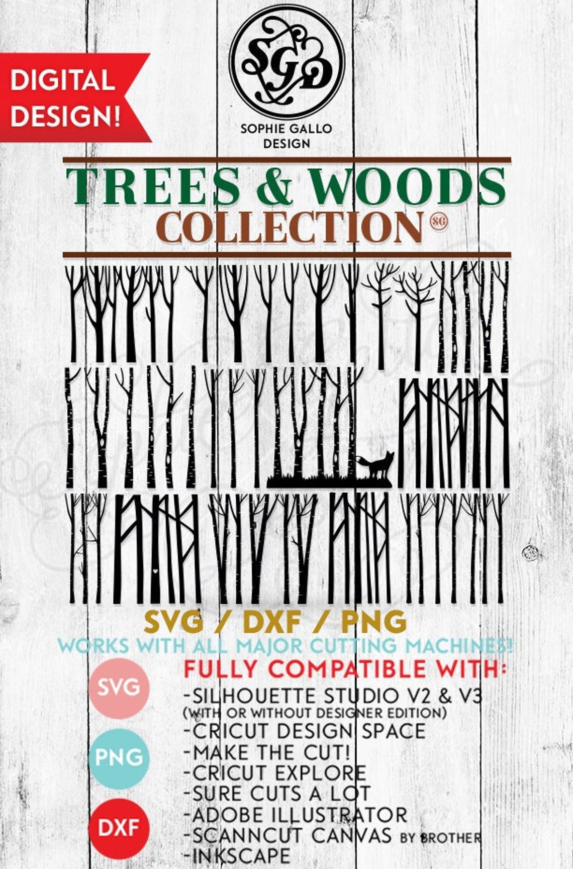 22 Fall Tree Icons Bundle SVG DXF PNG Digital Download Files - Etsy