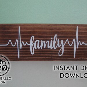Family Pulse Heart Beat SVG DXF & PNG Digital Download File - Etsy