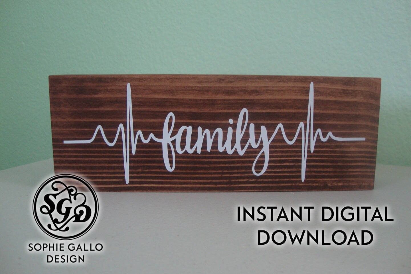 Family Pulse Heart Beat SVG DXF & PNG Digital Download File | Etsy