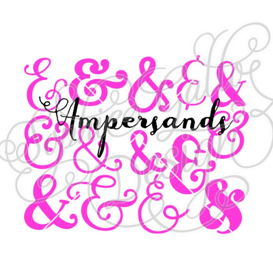 Ampersand Set Typography SVG DXF Digital Download Files for Silhouette ...